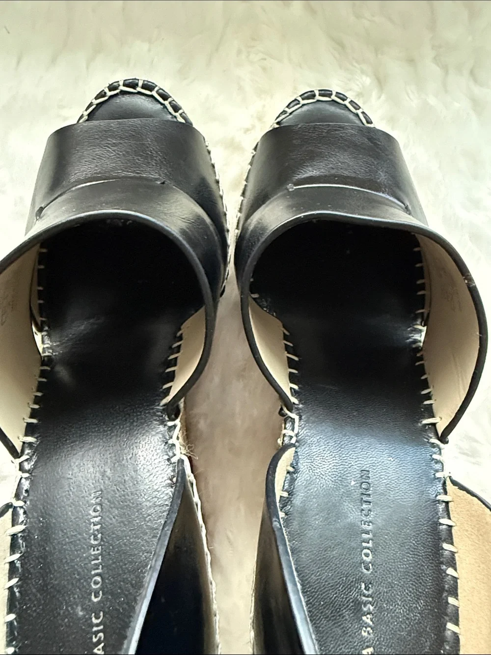 Zara | Shoes | Zara Basic Collection Leather Espadrille Wedge Sandals ...